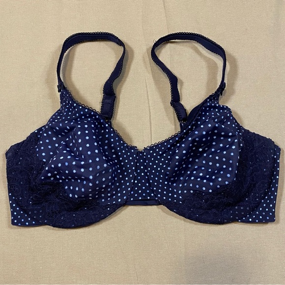 Olga | Intimates & Sleepwear | Olga Navy Blue Polka Dot Bra | Poshmark